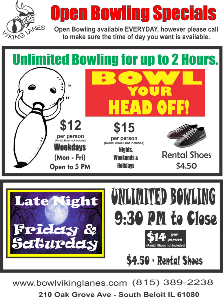 Bowling Alleys | Prices | Hours | Viking Lanes | South Beloit, IL